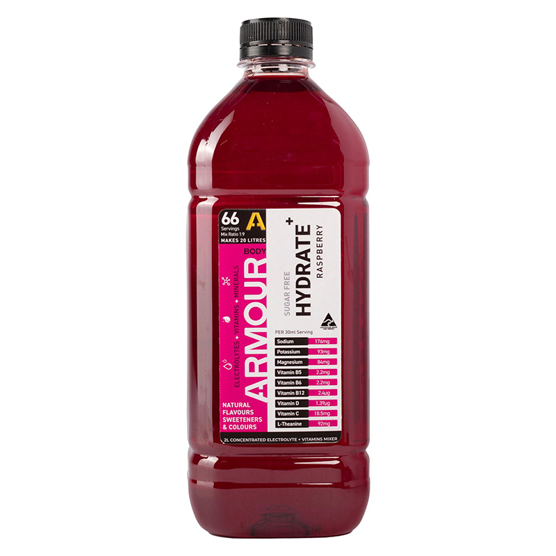 Body Armour Hydrate+ Concentrate - Raspberry 2L-BA2LC-R - Safeworx ...