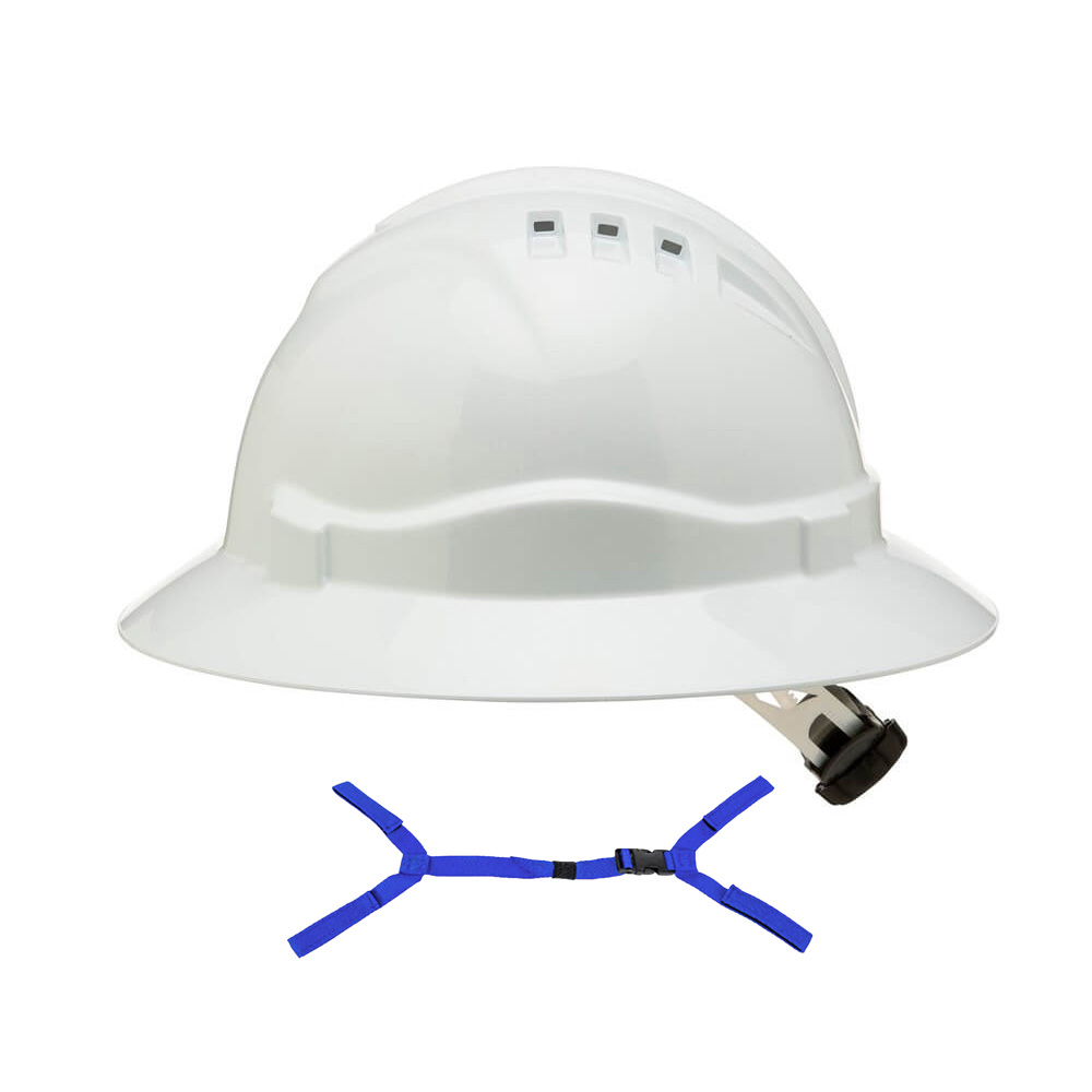 Hard Hat Full Brim White W/ Fr Chin Strap-HHV6FB-WFR - Safeworx - Safeworx