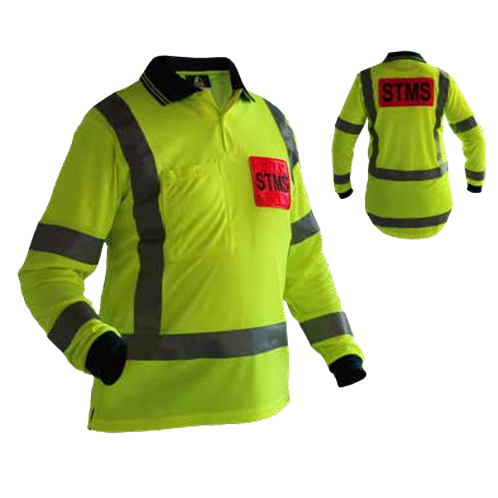 Caution STMS Polo Shirt - Yellow-PCP1226-Y - Safeworx - Safeworx